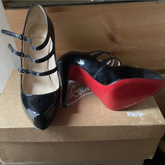 Christian Louboutin | Shoes | Christian Louboutin 365 556 Black Patent Leather Mary Jane Lillian ...